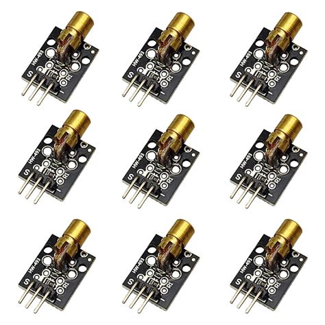 Haldzemo 5v 3 Pins Ky 008 650nm Dot Diode Copper Head Laser Sensor Transmitter Module Compatible