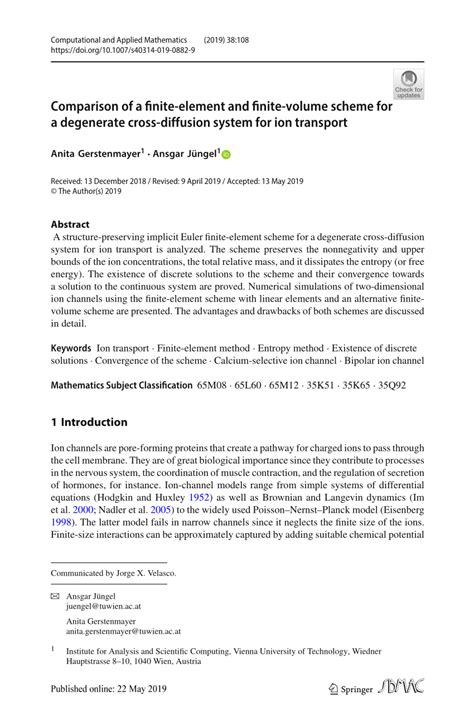 Pdf Comparison Of A Finite Element And Finite Volume Scheme For A