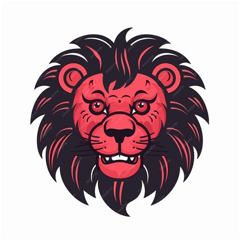 Мультфильм лев на белом фоне Премиум векторы