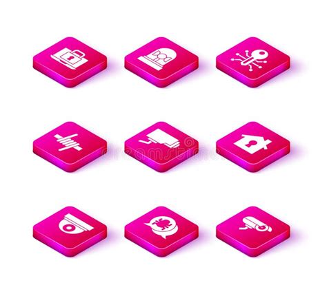 Set Security Camera System Bug Barbed Wire House Under Protection Smart Key And Flasher