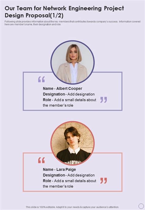 Our Team For Network Engineering Project Design Proposal One Pager Sample Example Document Ppt