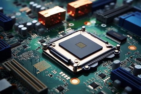 Premium Photo Close Up Of Server Motherboard With Components