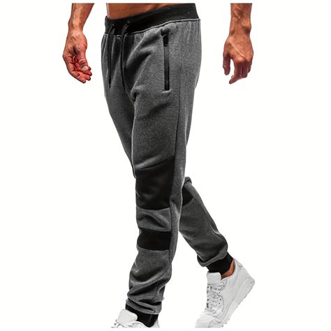 Qiggri Mens Fashion Drawstring Elastic Waist Solid Color Casual Sweat