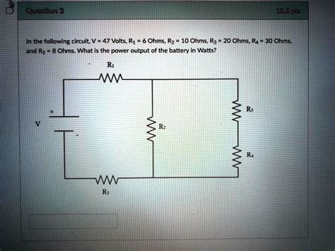 Solved In The Following Circuit V 47 Volts R1 6 Ohms R2 10