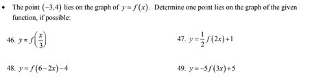 Solved The Point −3 4 Lies On The Graph Of Y F X