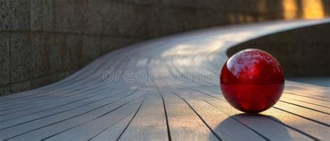 Ruby Orb On A Serpentine Path A Journey Of Color And Texture Through A Rustic Background Stock