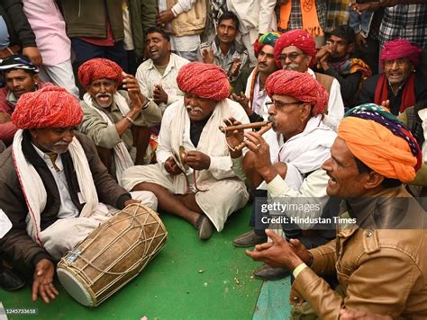 Farmers Dance And Sings During Kisan Garjana Rally Organized By