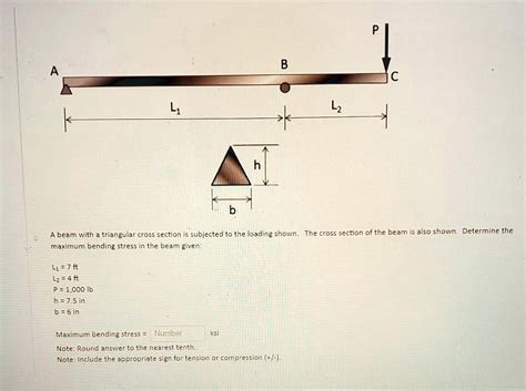 solved a beam with a triangular cross section is subjected to the