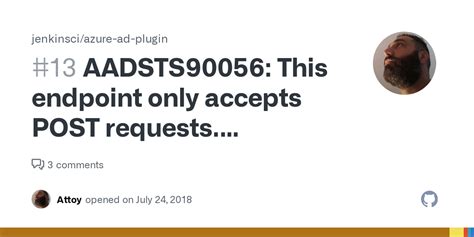 AADSTS This Endpoint Only Accepts POST Requests Received A GET Request Issue