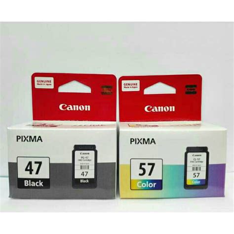 Jual Tinta Cartridge Canon 47 Black And 57 Colour For Pixma E400 E410 E417 E460 E470 E477 E480