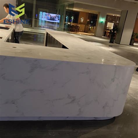 Artificial Stone Carrara White Marble Solid Surface Countertops 20mm