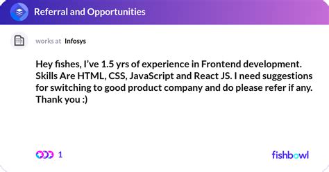 Hey Fishes Ive Yrs Of Experience In Frontend Fishbowl