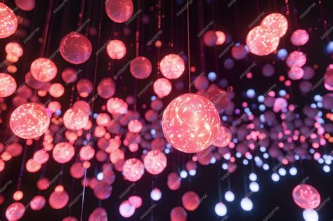 Premium Photo Abstract Art Installation Of Floating Glowing Orbs
