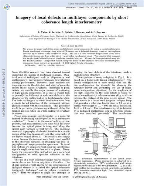 Pdf Imagery Of Local Defects In Multilayer Components By Short
