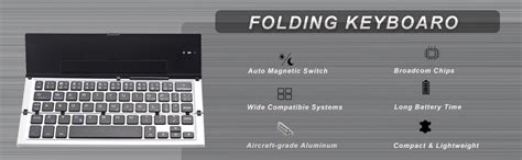 Geyes Bluetooth Keyboard Foldable Portable Folding Wireless Keyboard With Portable