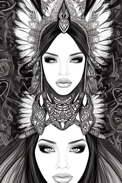 Afro Amerikaanse Kleurplaat Enchantress Creative Fabrica