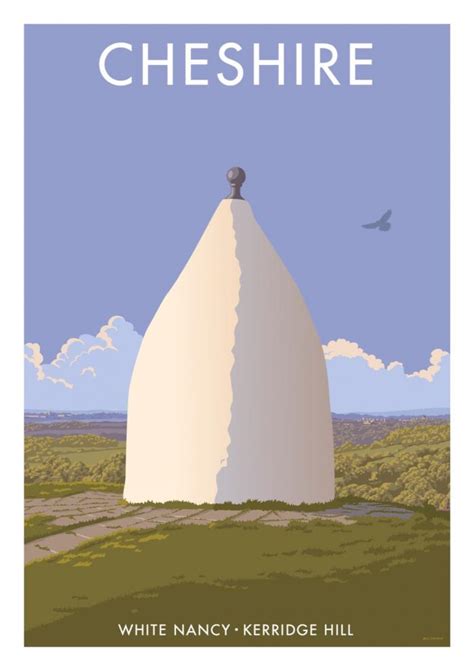 Cheshire White Nancy Travel Poster Giclée Art Print Cheshire Art Prints