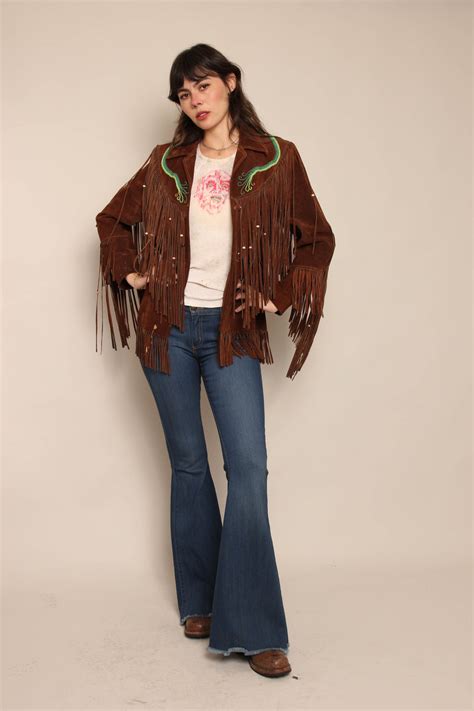 70s Ms Pioneer Beaded Fringe Jacket Luxie Vintage