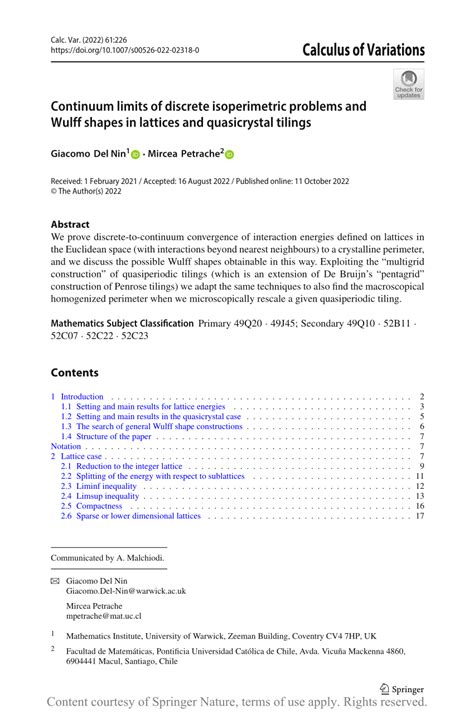 pdf continuum limits of discrete isoperimetric problems and wulff