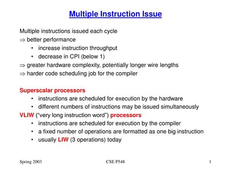 Ppt Multiple Instruction Issue Powerpoint Presentation Free Download Id3927903