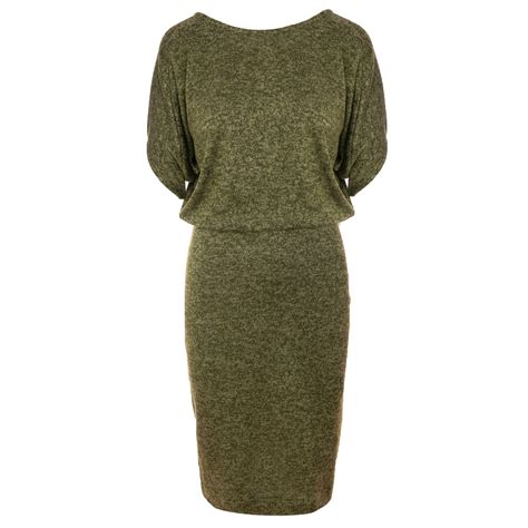 Paris Jersey Knit Midi Dress In Olive Roserry Wolf And Badger