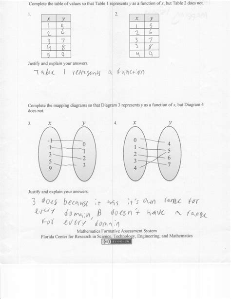 Function Tables Worksheet Pdf E