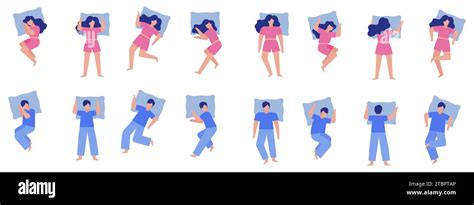 Poses For Sleeping And Relaxation Set Stock Vector Image And Art Alamy