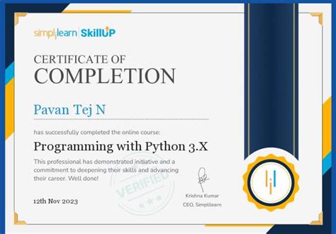 Pavan Tej On Linkedin Pavan Tej N Has Successfully Completed The Programming With Python 3x