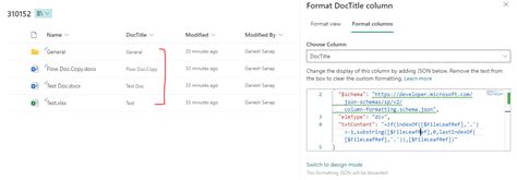 Sharepoint Online Column Formatter Using File Name Field
