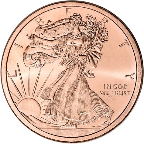 1 Oz Golden State Mint Copper Round Walking Liberty 999 Fine Tube Of