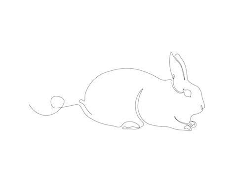 Premium Vector Continuous Line Drawing Of Rabbit One Line Of Bunny