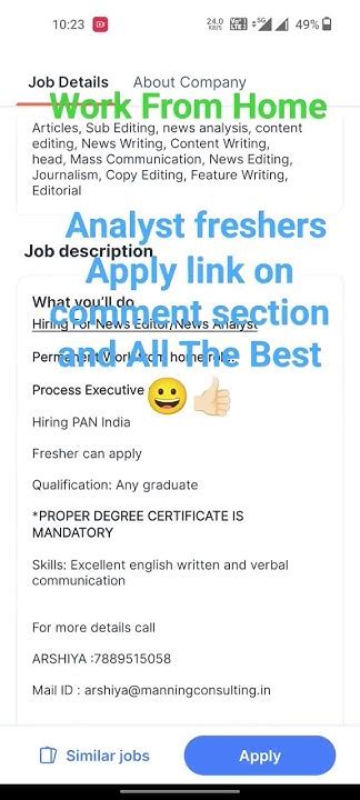 Work From Home Analyst For Fresher Workfromhome Fresherjobs Analyst