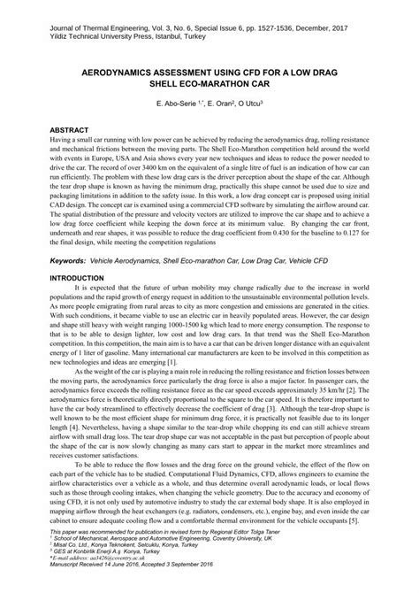 Pdf Aerodynamics Assessment Using Cfd For A Low Drag … Dokumen Tips