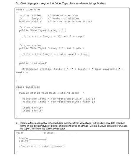 Solved A Create A Movie Class That Inherit All Data Members