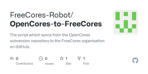 Github Freecores Robot Opencores To Freecores The Script Which Syncs