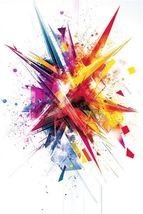 Layered Triangular Shapes In Vibrant Colors Create Abstract Geometric