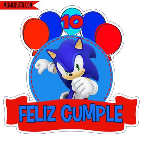 Sonic Cake Topper Mi Barquito