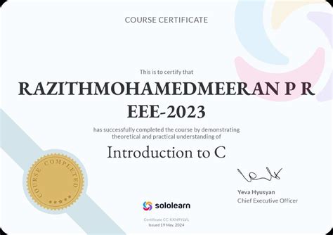 Razithmohamedmeeran Pr Eee On Linkedin Clanguage Sololearn