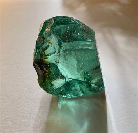 Beautiful Aquamarine Colored Cullet Slag Glass Chunk With Amber Inclusions 318 Grams Faa Etsy