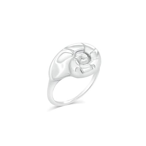 Rhodium Plated 925 Sterling Silver Swirl Statement Ring Tgr00027
