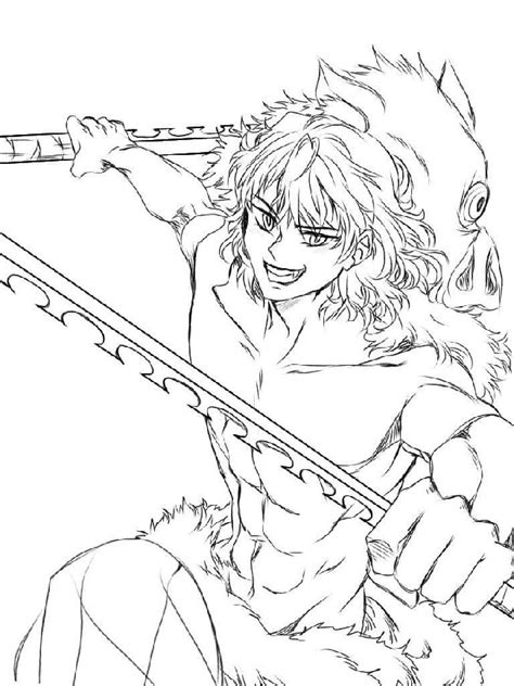 Desenho Do Inosuke Para Colorir Kawai