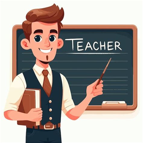 Premium Vector A Friendly And Approachable Cartoon Male Teacher