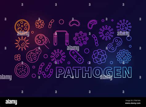 Pathogen Vector Colored Creative Horizontal Illustration Or Banner In