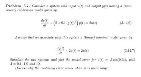 solved problem 3 7 consider a system with input u t and