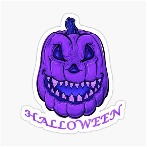 Halloween Scary Evil Pumpkin Funny Pumpkin Head Sticker For Sale By