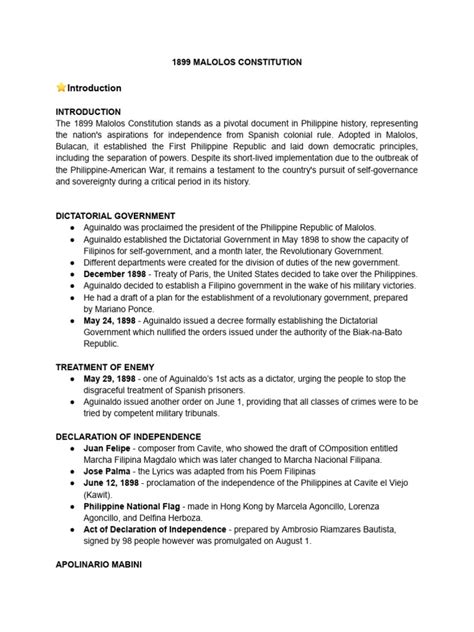 Readings In Philippine History 1899 Malolos Constitution Download