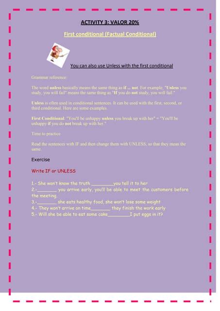 First Conditional And Answers Docx