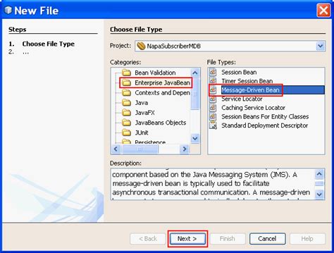 creating a publish subscribe model with message driven beans and