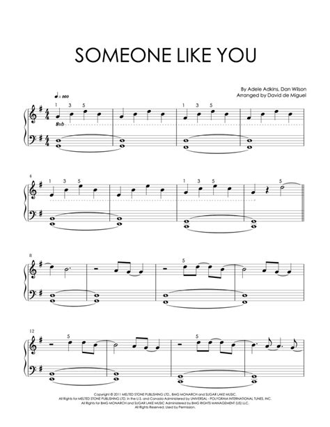 Someone Like You Adele Partitura Para Piano Nivel Fácil