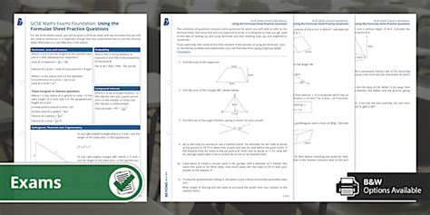 👉 Using The Formula Sheet Practice Questions Foundation